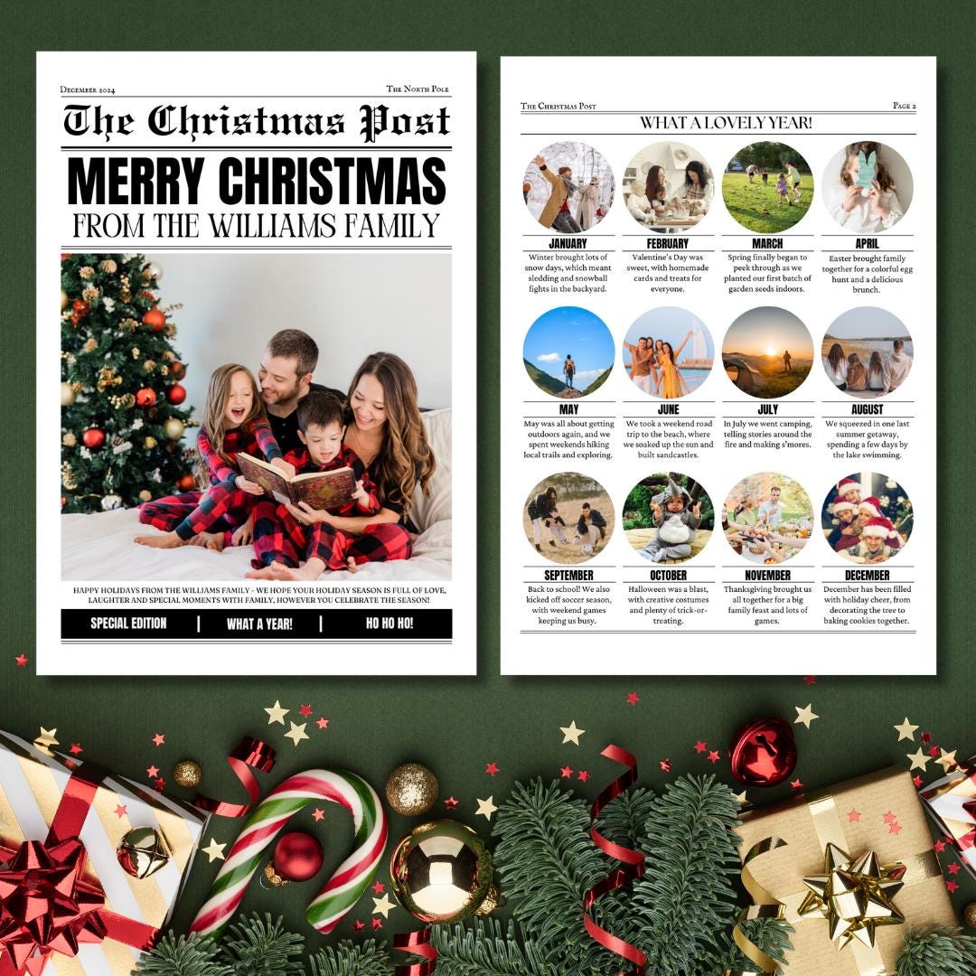Editable Christmas Newsletter Template, Year in Review, What a Year ...
