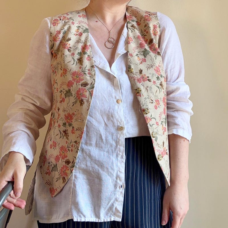 Vintage 90s Floral Vest - Etsy