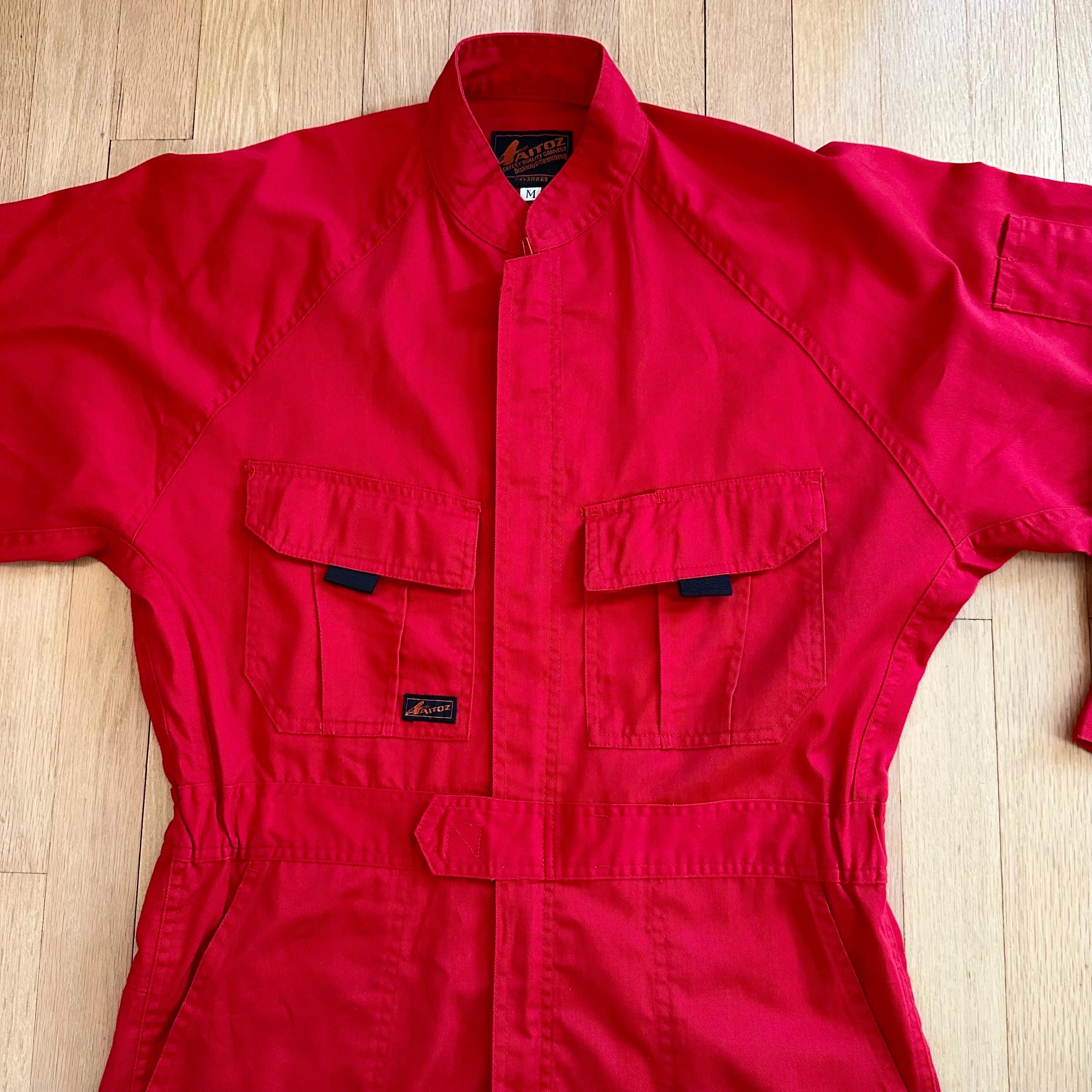 Aitoz - Vintage Japanese Red Mechanic Coverall Jumpsuit, Workwear - Etsy