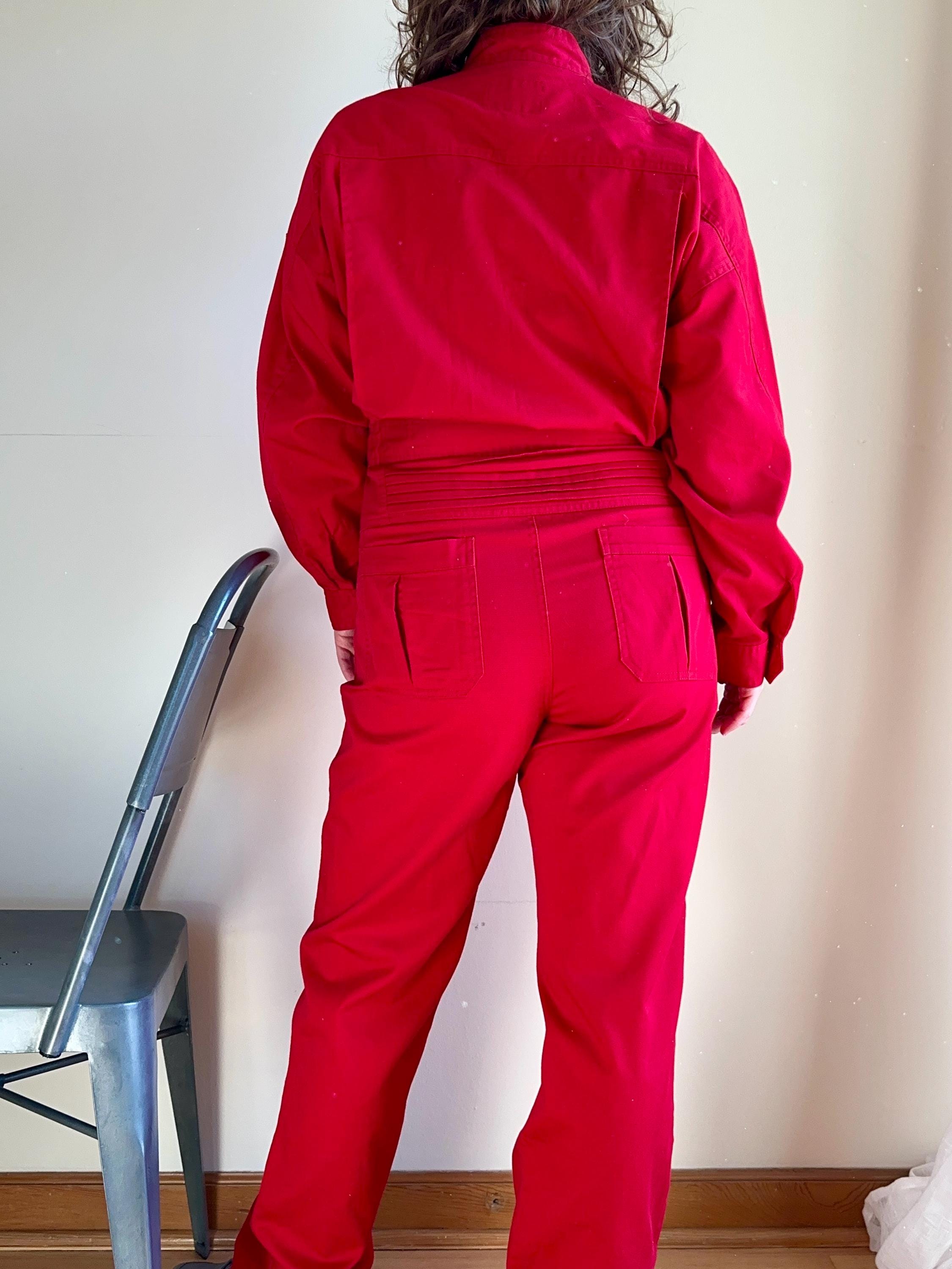 Aitoz - Vintage Japanese Red Mechanic Coverall Jumpsuit, Workwear - Etsy