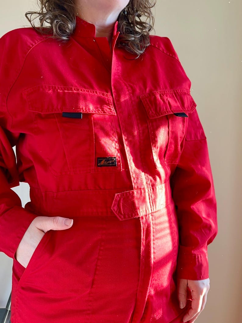 Aitoz - Vintage Japanese Red Mechanic Coverall Jumpsuit, Workwear - Etsy