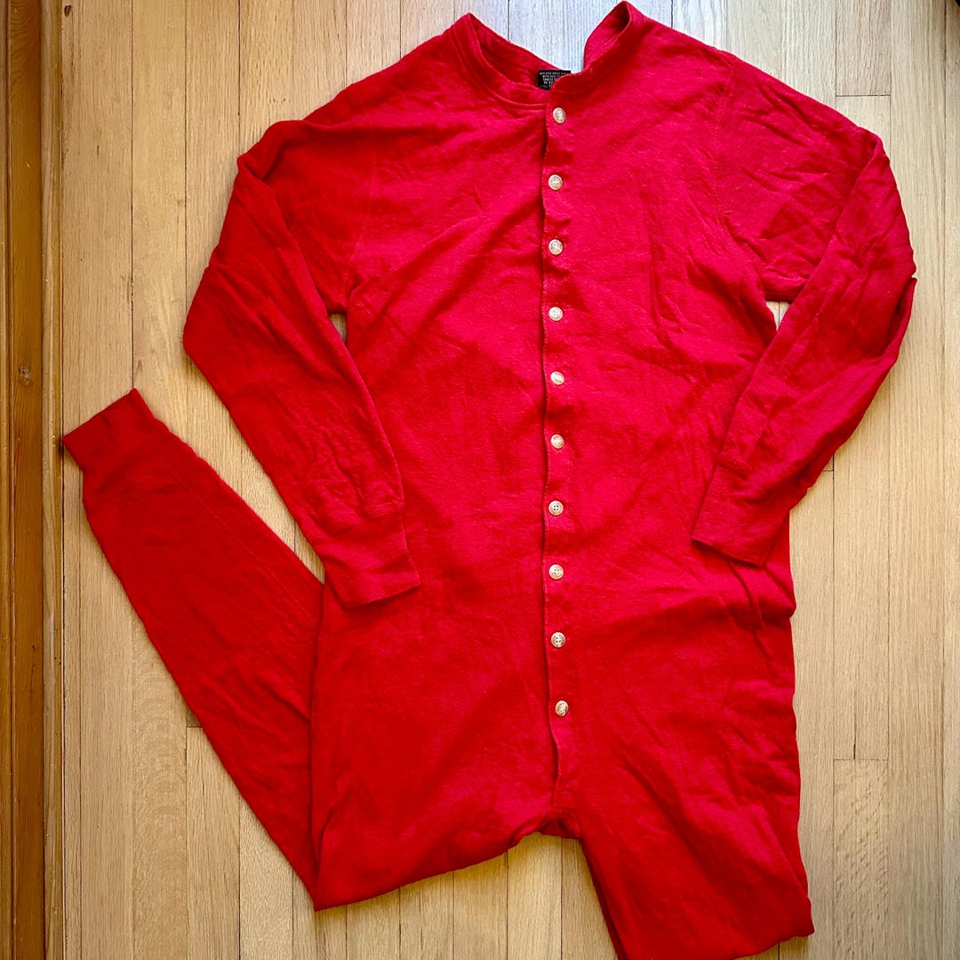 Duofold 70s Vintage Red Union Suit, Long Johns, Thermals Onesie Jumpsuit - Etsy