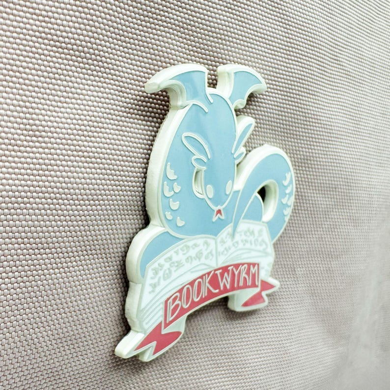Bookwyrm Enamel Pin - Etsy
