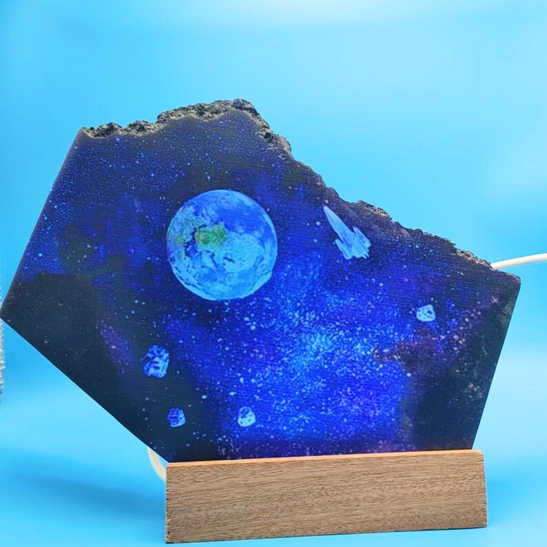 Space Galaxy Resin Lamp: Custom Spacecraft Night Light - Etsy