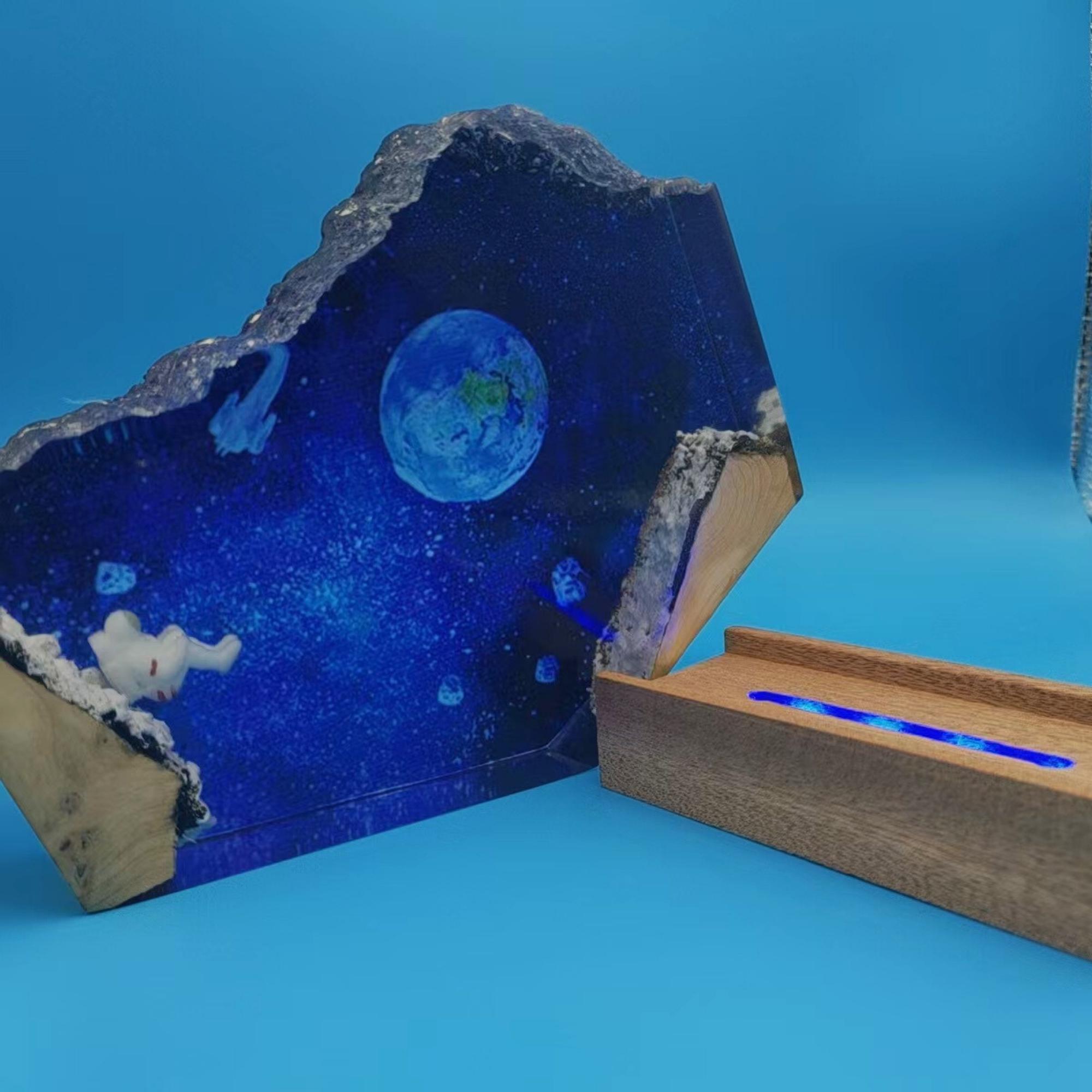 Space Galaxy Resin Lamp: Custom Spacecraft Night Light - Etsy