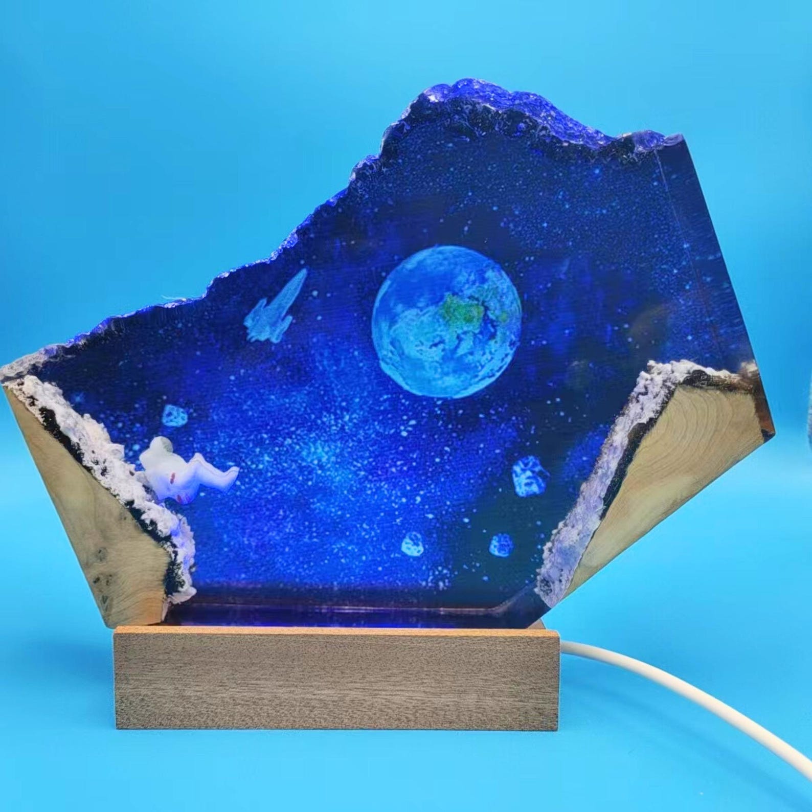 Space Galaxy Resin Lamp: Custom Spacecraft Night Light - Etsy