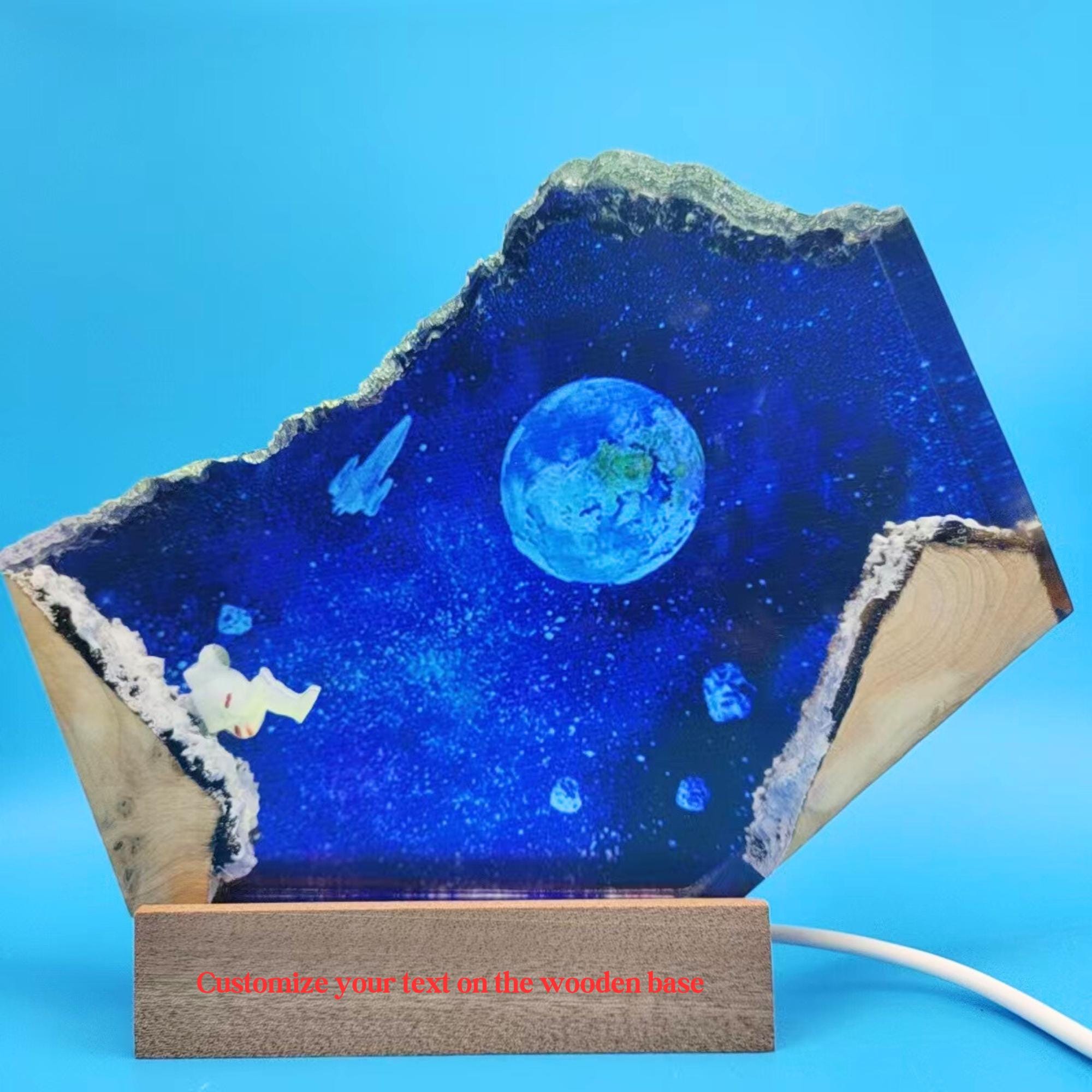 Space Galaxy Resin Lamp: Custom Spacecraft Night Light - Etsy