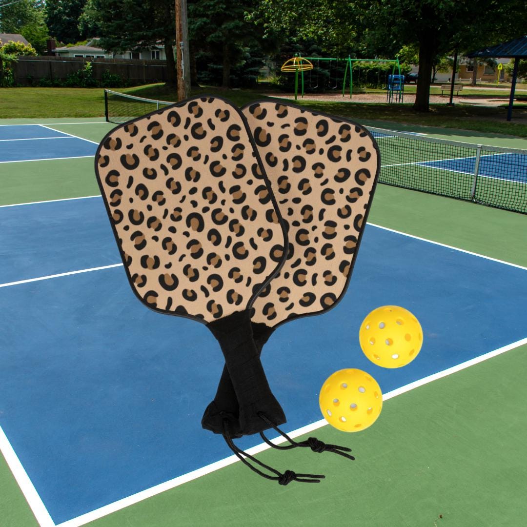 Pickleball Set, Cheetah Print Pickleball Racket and Balls, Animal Lover ...