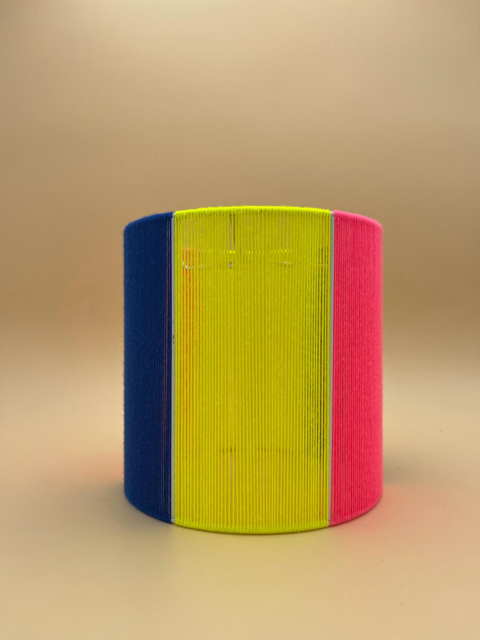 Handmade Neon Lamp | Cylinder Shade | Pop Art Memphis | Pink Yellow ...