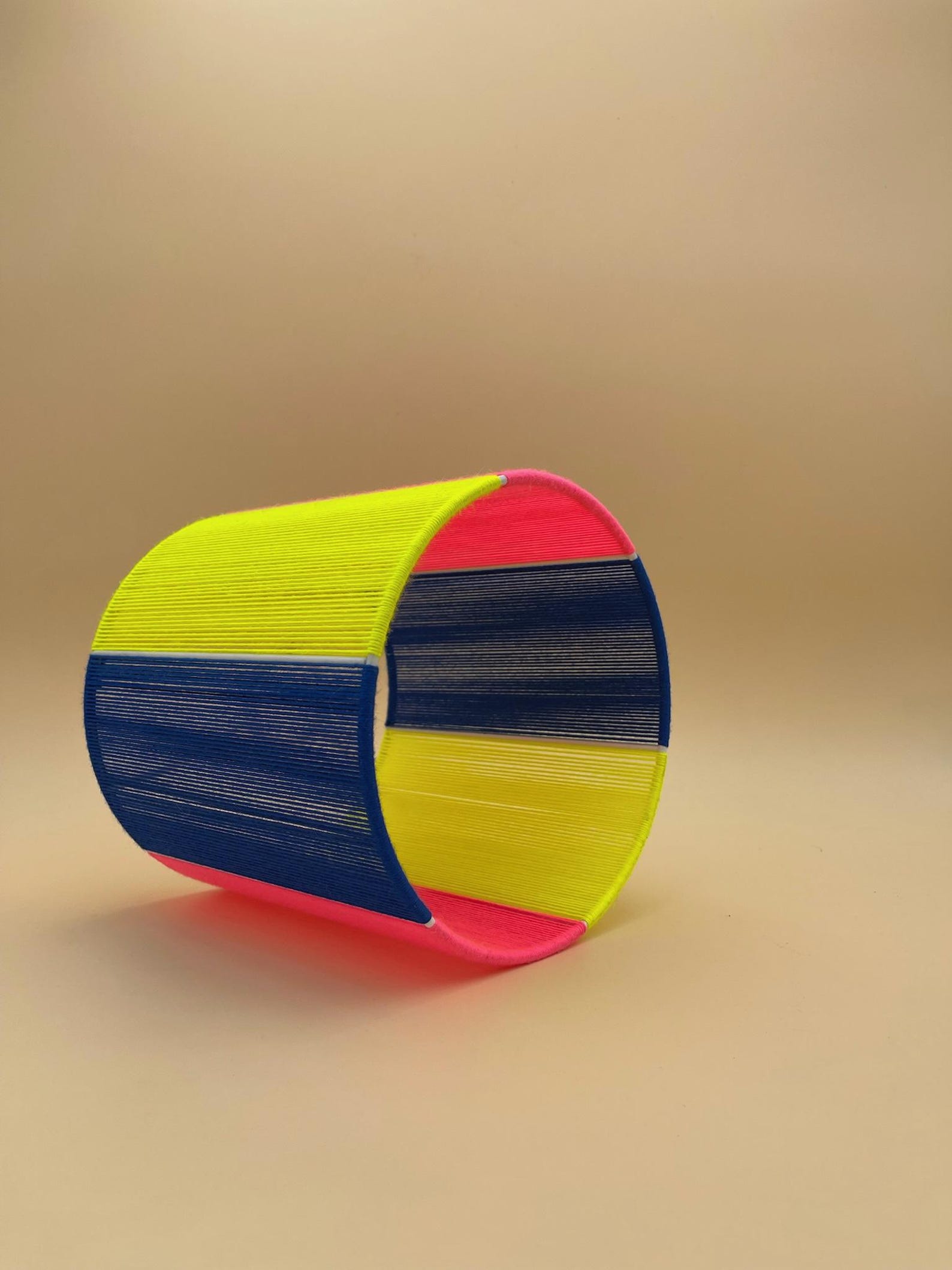 Handmade Neon Lamp | Cylinder Shade | Pop Art Memphis | Pink Yellow ...