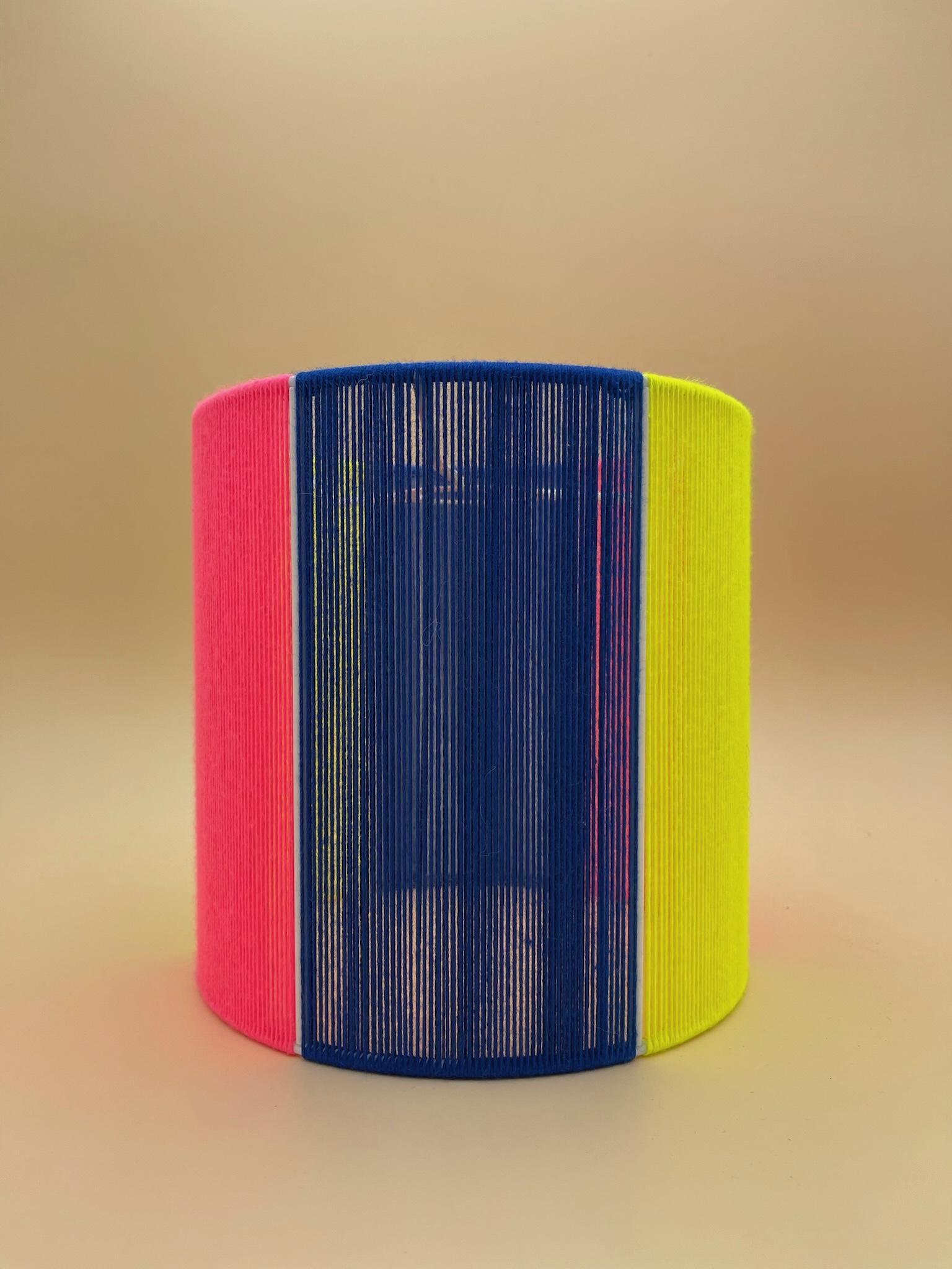 Handmade Neon Lamp | Cylinder Shade | Pop Art Memphis | Pink Yellow ...