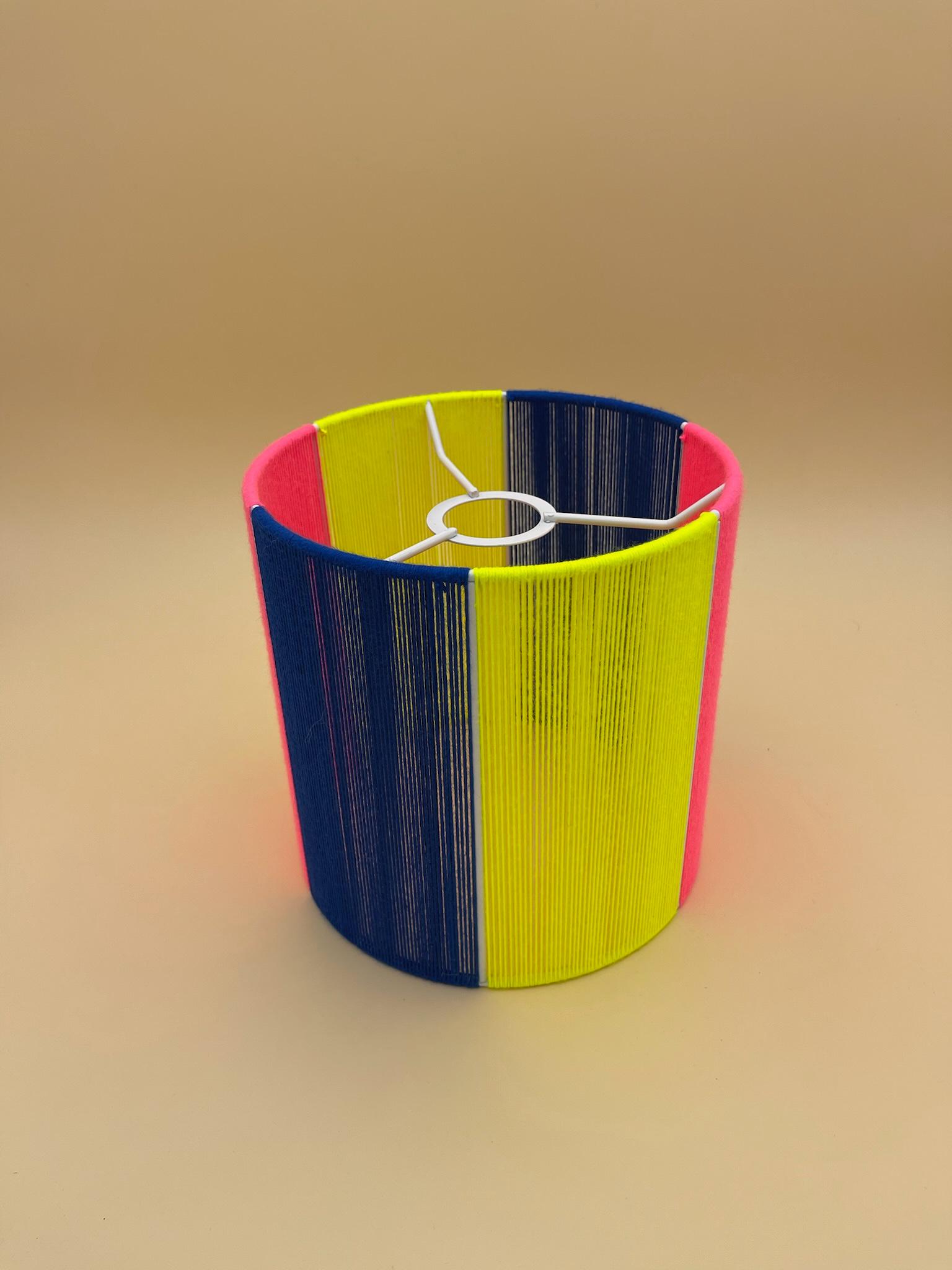 Handmade Neon Lamp | Cylinder Shade | Pop Art Memphis | Pink Yellow ...