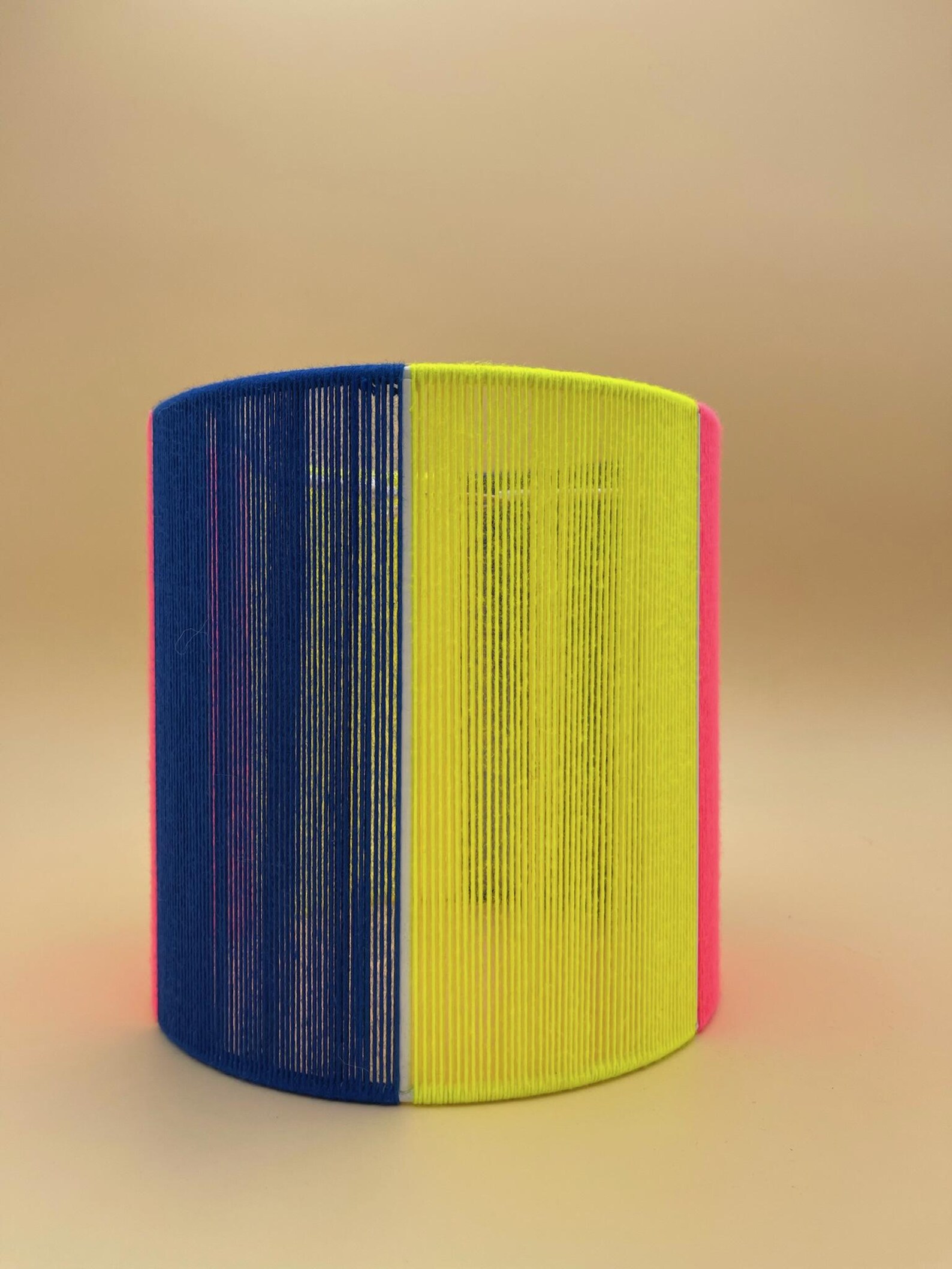 Handmade Neon Lamp | Cylinder Shade | Pop Art Memphis | Pink Yellow ...