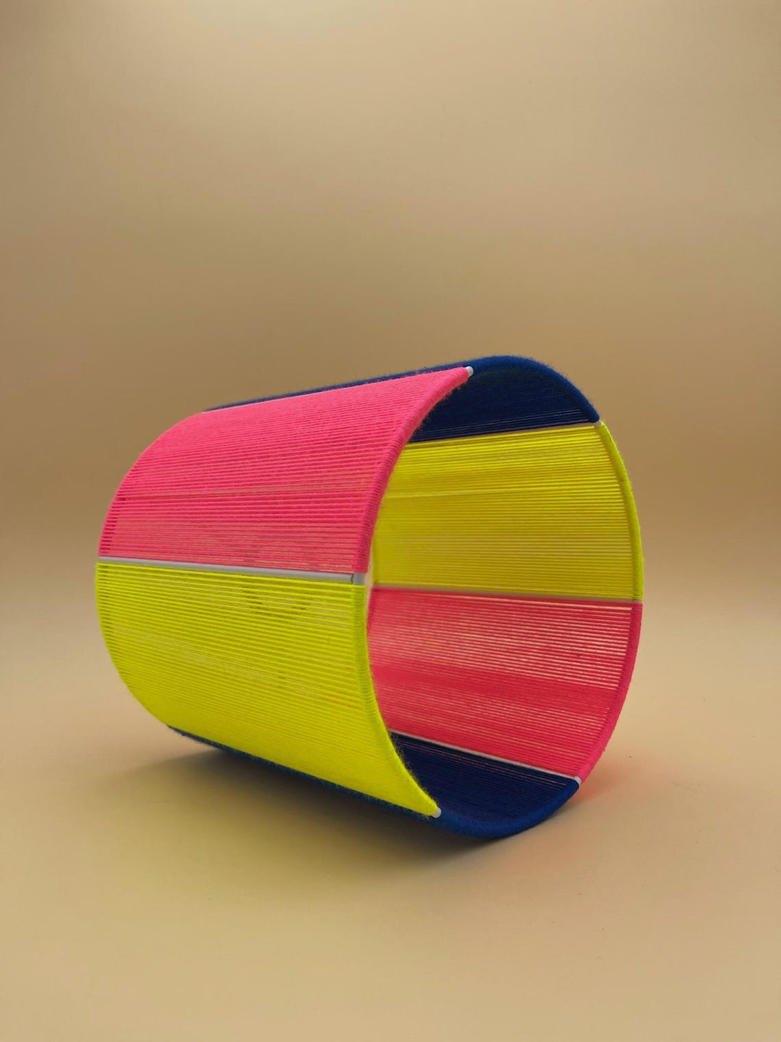 Handmade Neon Lamp | Cylinder Shade | Pop Art Memphis | Pink Yellow ...