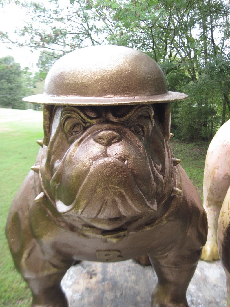 Military Style Large Bulldog Mascot Statue With Battle Helmet - Etsy