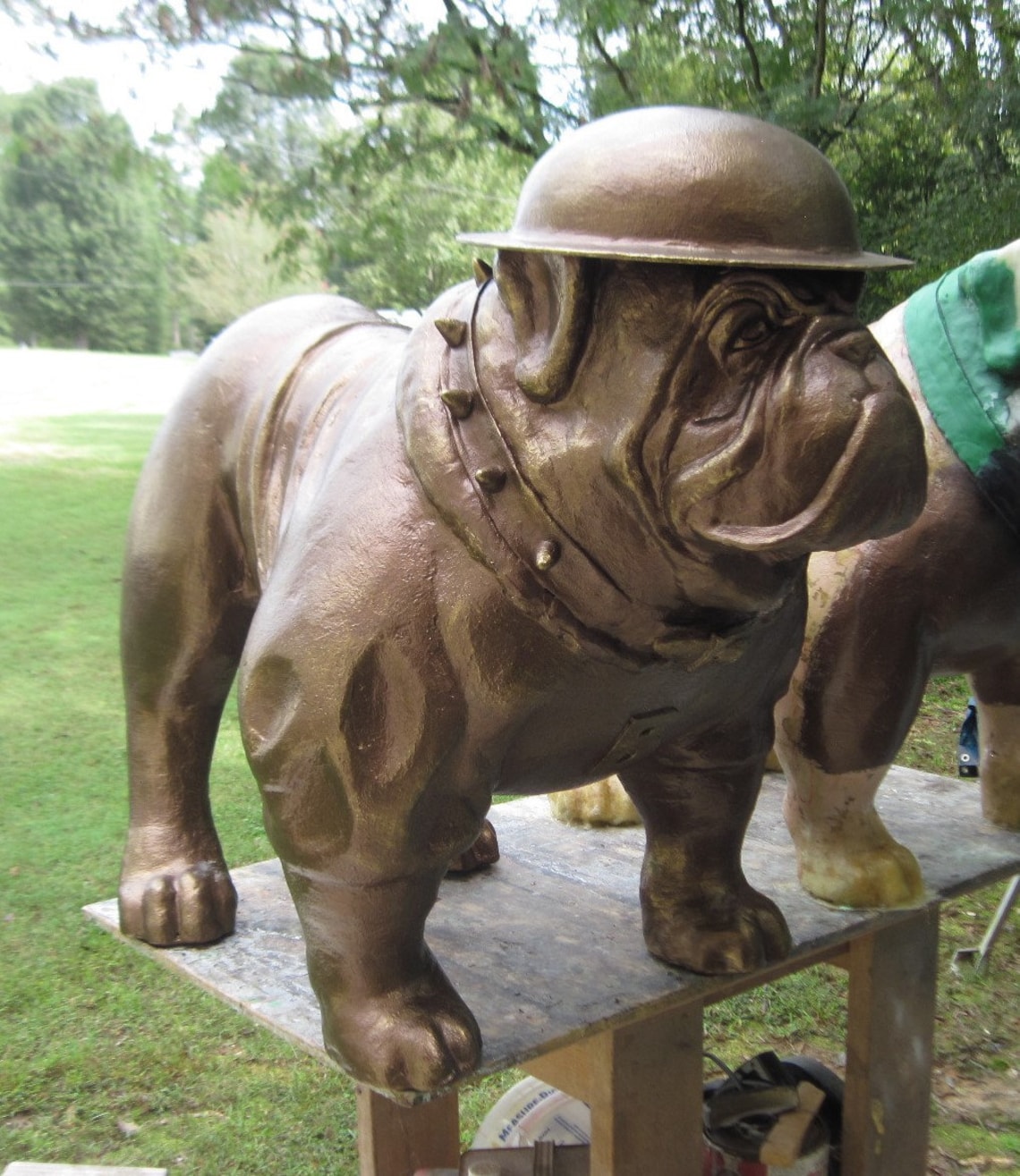 Military Style Large Bulldog Mascot Statue - Etsy