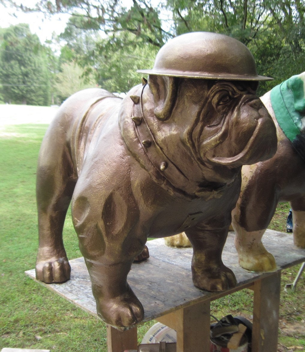 Military Style Large Bulldog Mascot Statue - Etsy