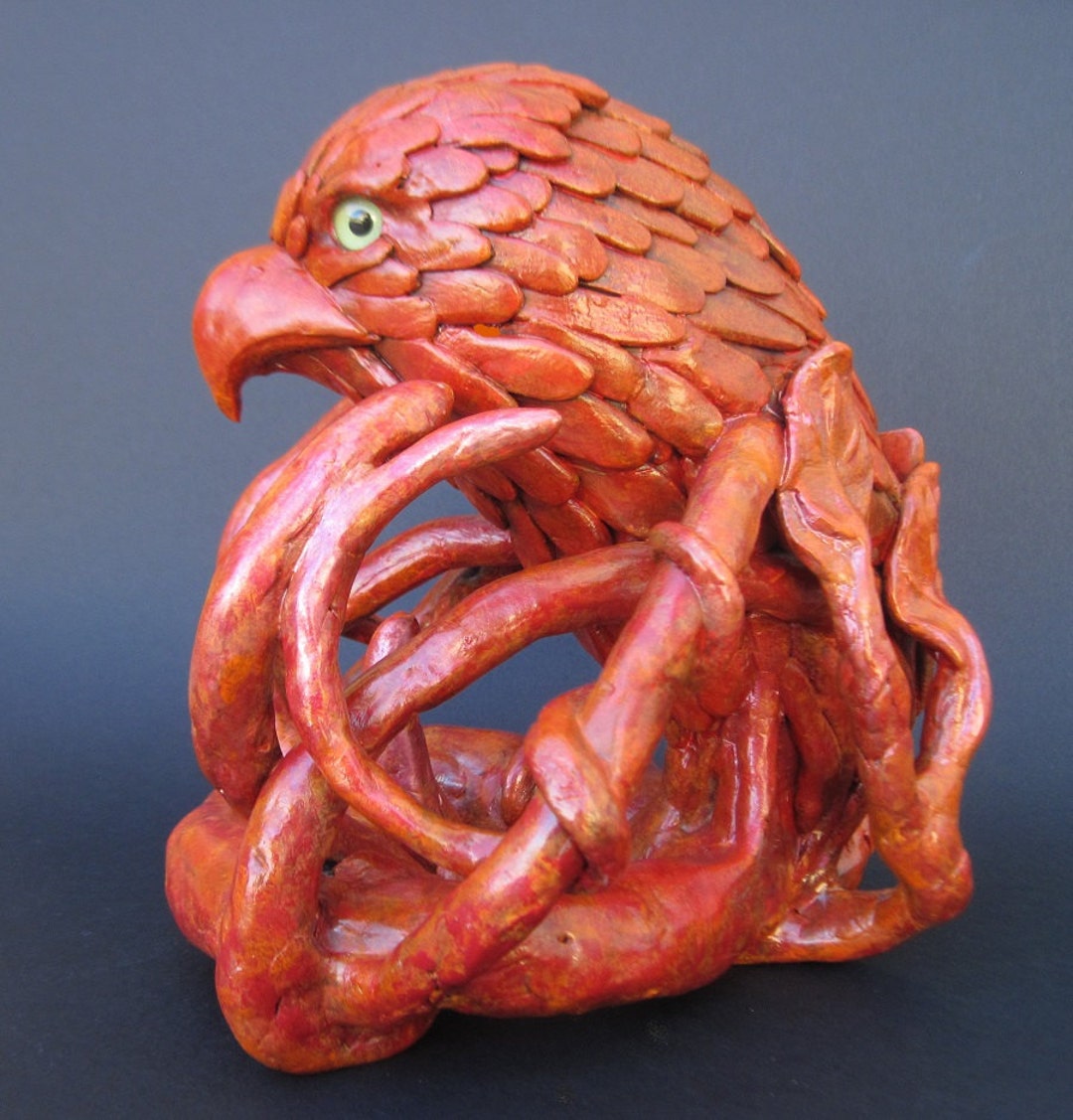 Fiery ... Hawk/eagle/falcon Mascot Statue Trophy/award OOAK - Etsy