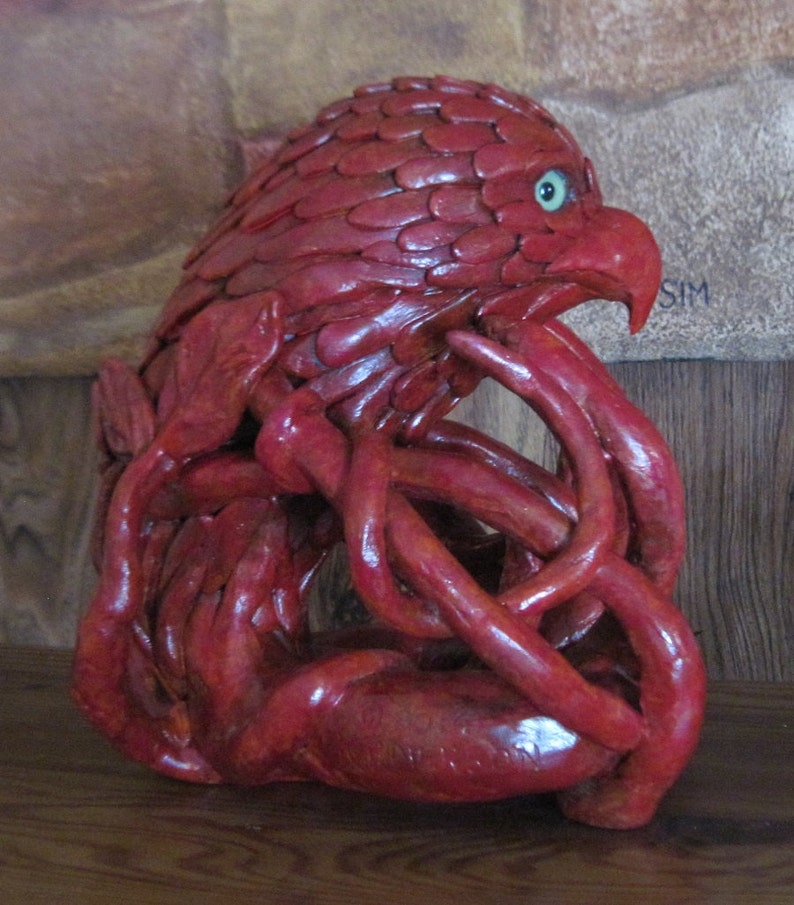 Fiery ... Hawk/eagle/falcon Mascot Statue Trophy/award OOAK - Etsy