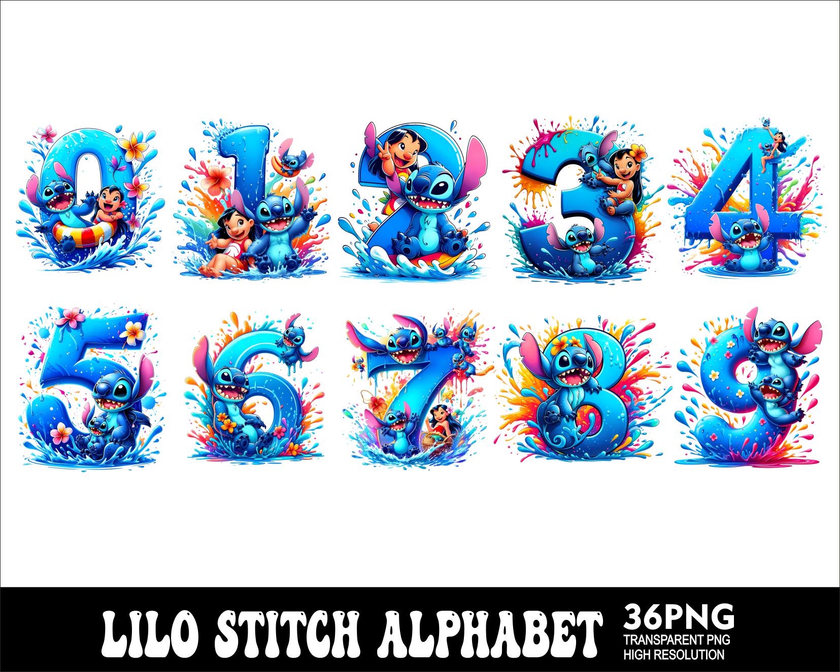 Cartoon Lilo Stitch Alphabet PNG Letters Design Stitch Letters Png Baby ...