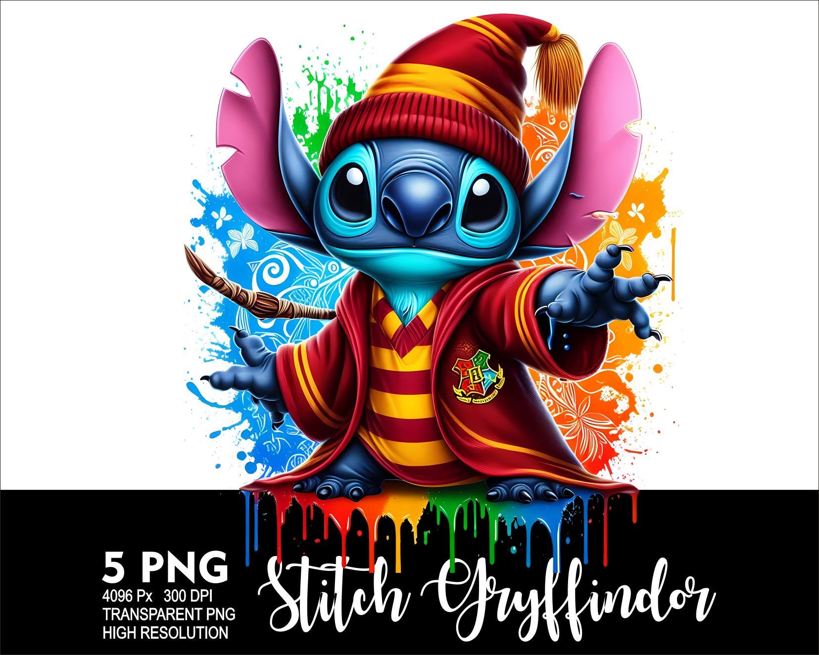 Wizard Stitch Gryffindor 5 PNG Design for Sublimation Png 300DPI High ...