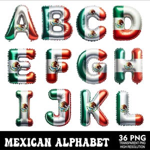 Mexican Flag Alphabet PNG Letters Design Mexican Flag Letters Png Party ...