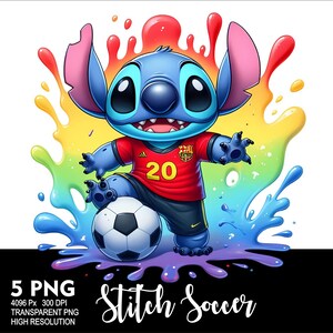 Stitch Soccer 5 PNG Design for Sublimation Png 300DPI High Resolution ...