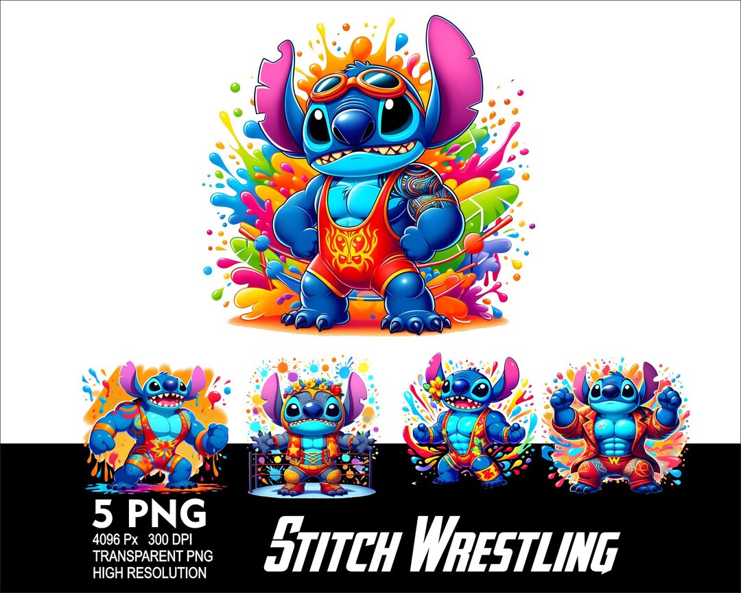 Stitch Wrestling 5 PNG Design for Sublimation Png 300DPI High ...