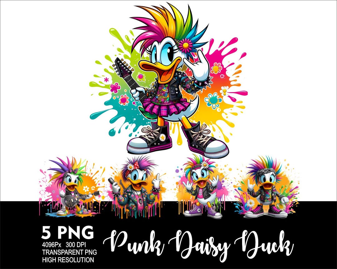 Punk Girl Duck 5 PNG Daisy Girl Design for Sublimation Png 300DPI High ...