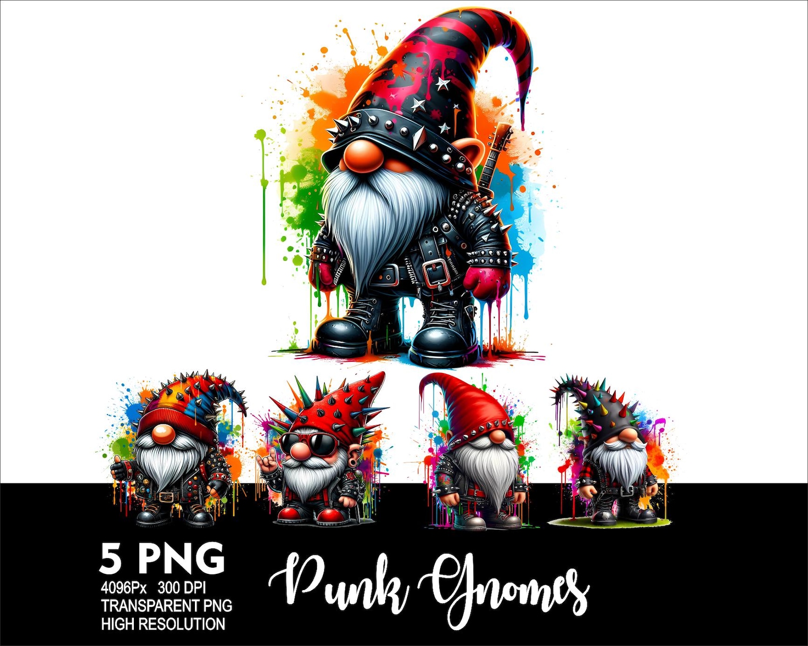 Punk Gnome 5 PNG Design for Sublimation Png 300DPI High Resolution Png ...