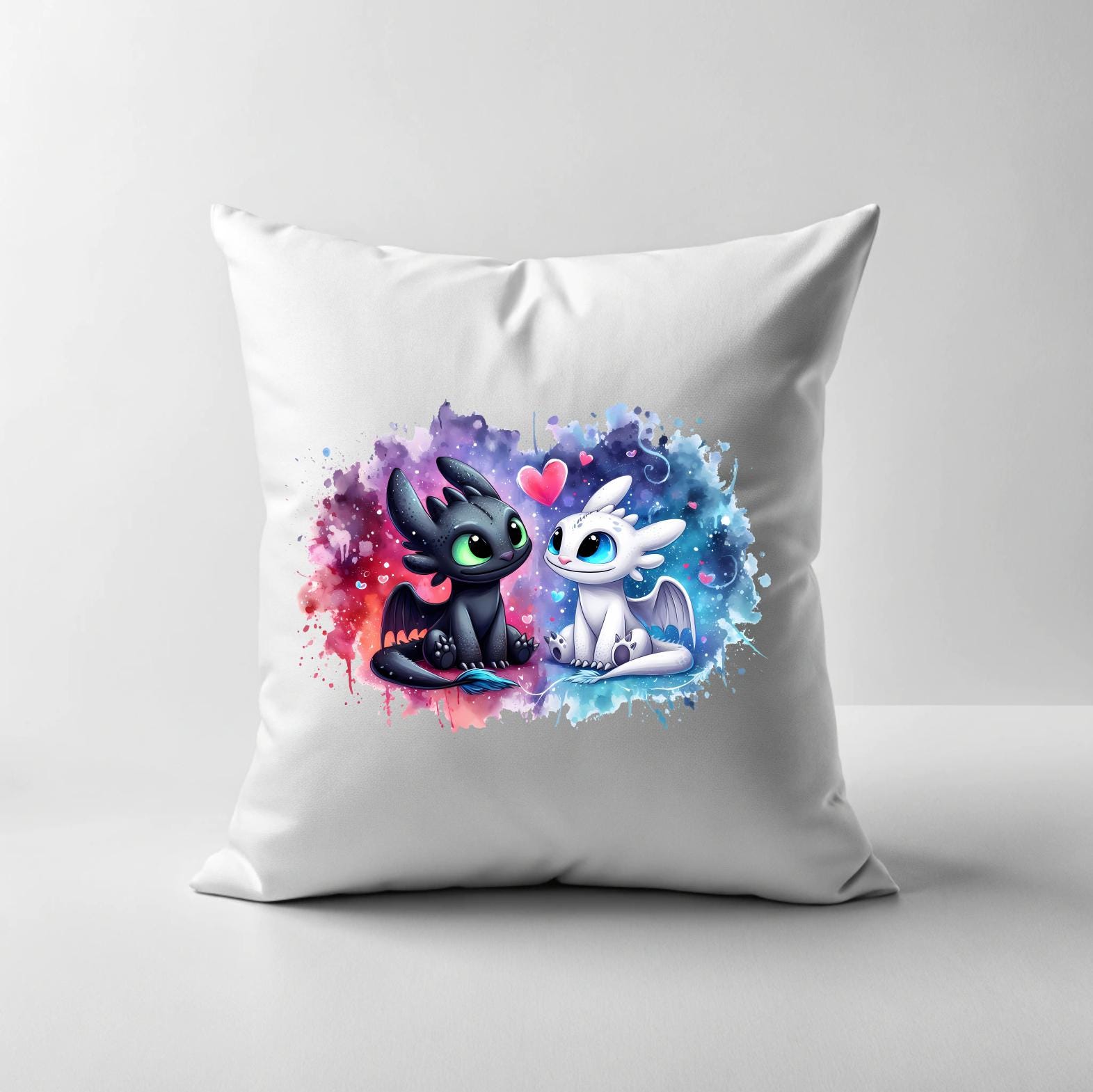 Cartoon Night Fury and Light Fury Watercolor 5 PNG Toothless Design for ...
