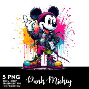 Punk Mouse 5 PNG Design for Sublimation Png 300DPI High Resolution Png ...