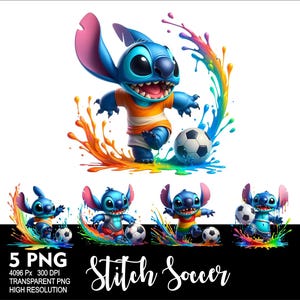 Stitch Soccer 5 PNG Design for Sublimation Png 300DPI High Resolution ...