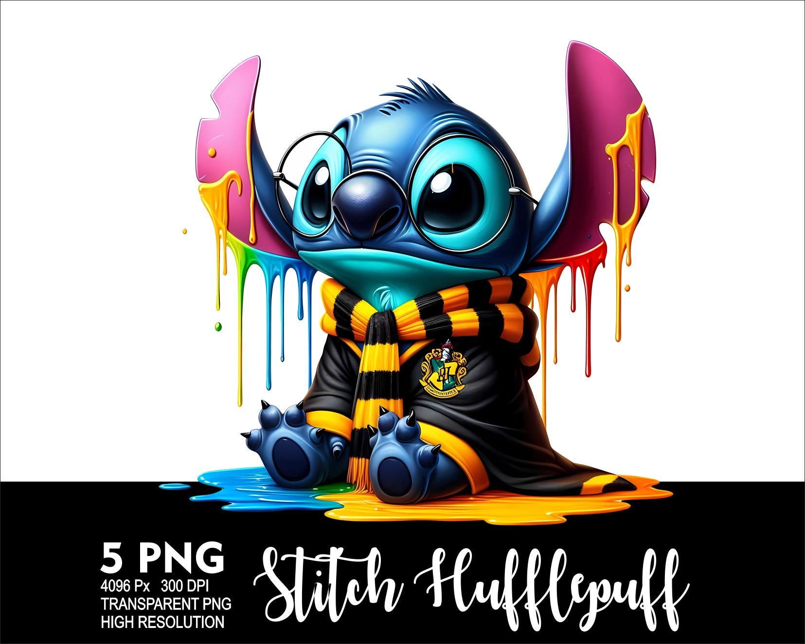 Wizard Stitch Hufflepuff 5 PNG Design for Sublimation Png 300DPI High ...
