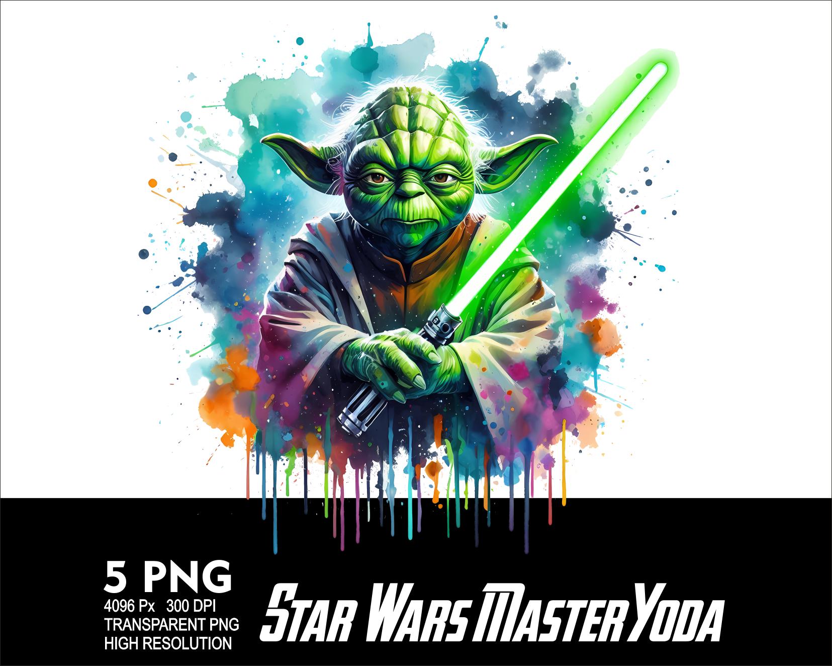 Star Wars Master Jedi 5 PNG Design for Watercolor Sublimation Png ...