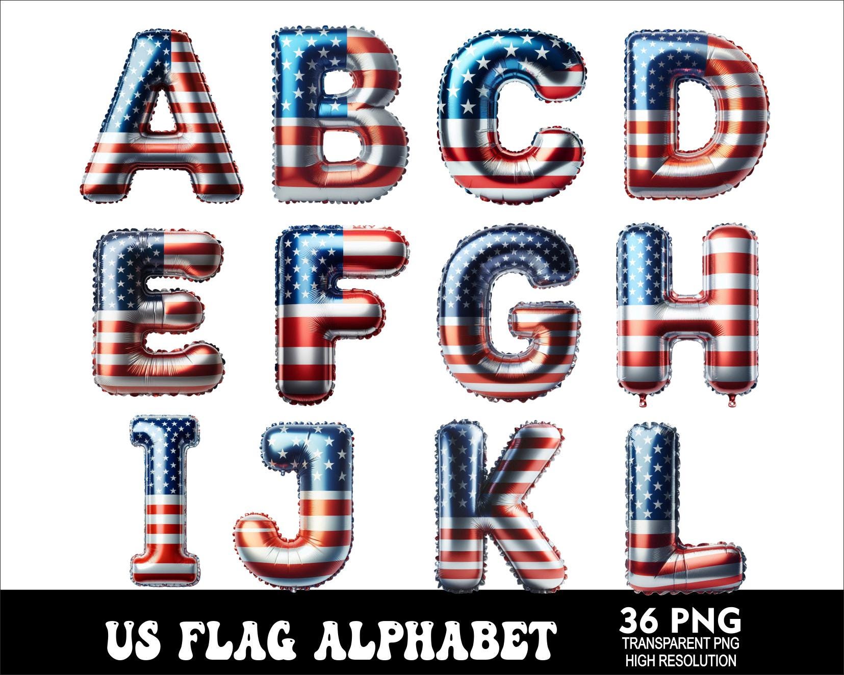 Us Flag Alphabet PNG Letters Design American Flag Letters Png Party ...