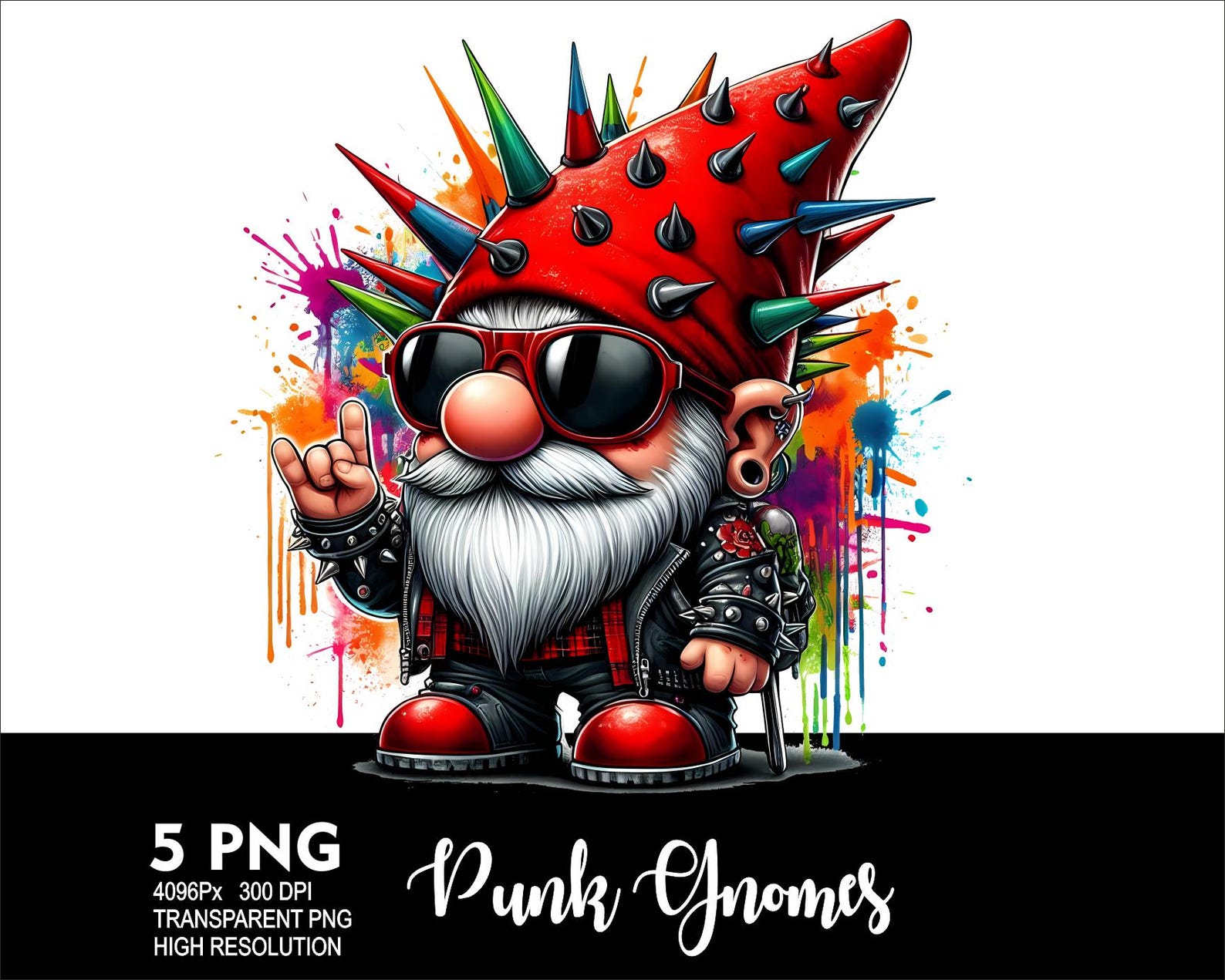 Punk Gnome 5 PNG Design for Sublimation Png 300DPI High Resolution Png ...