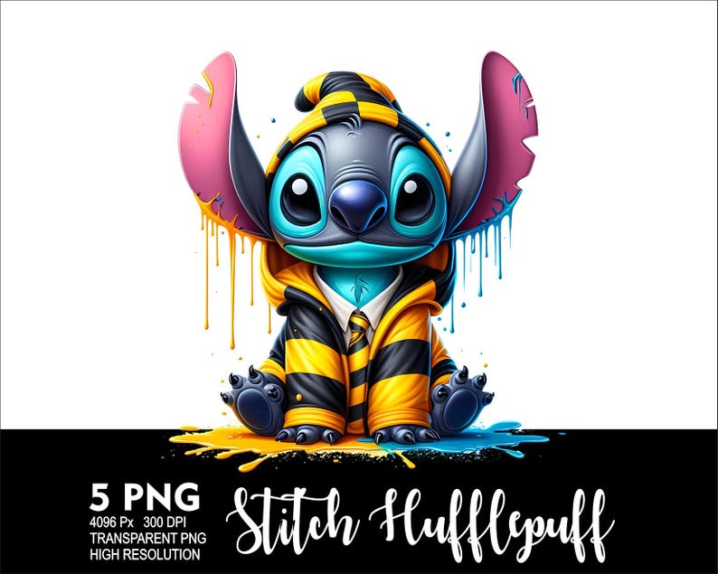 Wizard Stitch Hufflepuff 5 PNG Design for Sublimation Png 300DPI High ...
