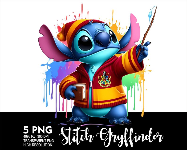 Wizard Stitch Gryffindor 5 PNG Design for Sublimation Png 300DPI High ...