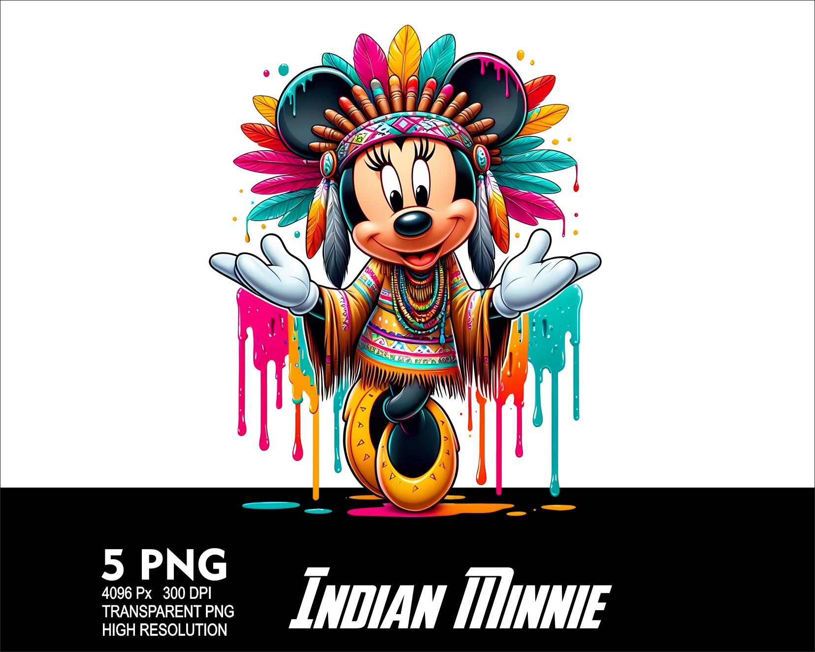 Native American Indian Minnie 5 PNG Design for Sublimation Png 300DPI ...