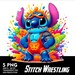 Stitch Wrestling 5 PNG Design for Sublimation Png 300DPI High ...
