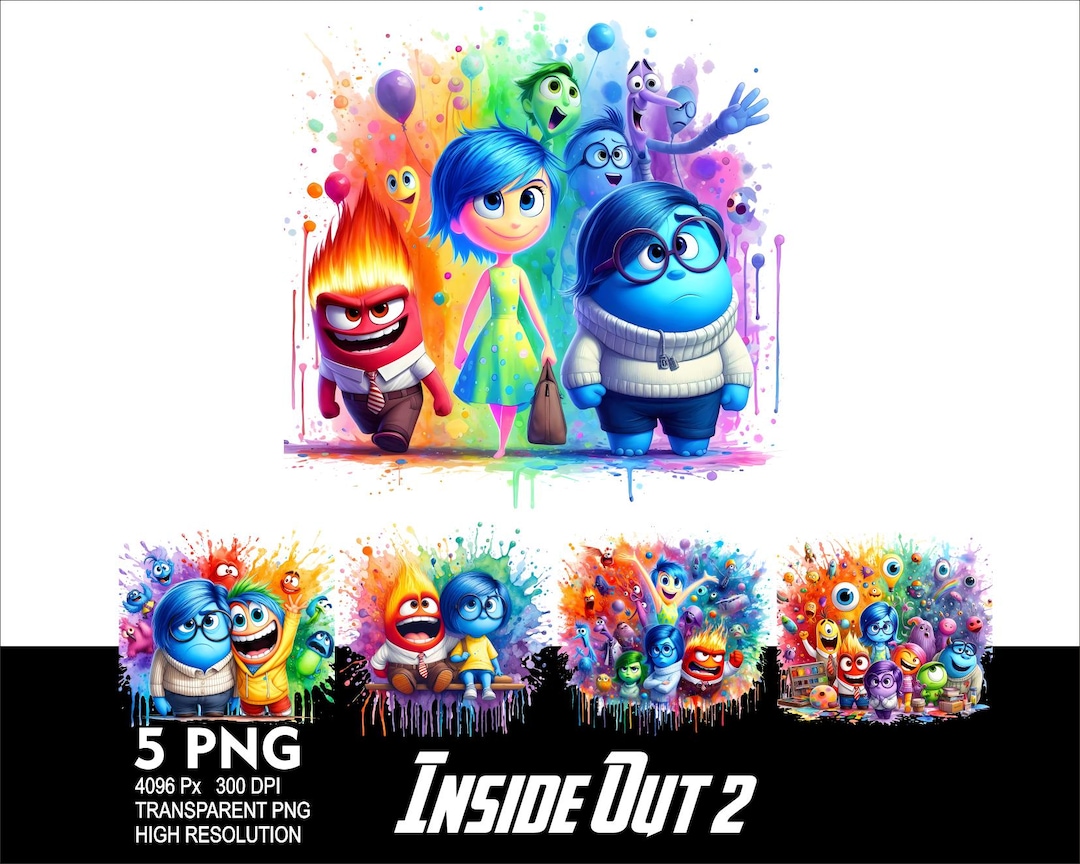 Cartoon Inside Out 5 PNG Mouse Design for Sublimation Png 300DPI High ...