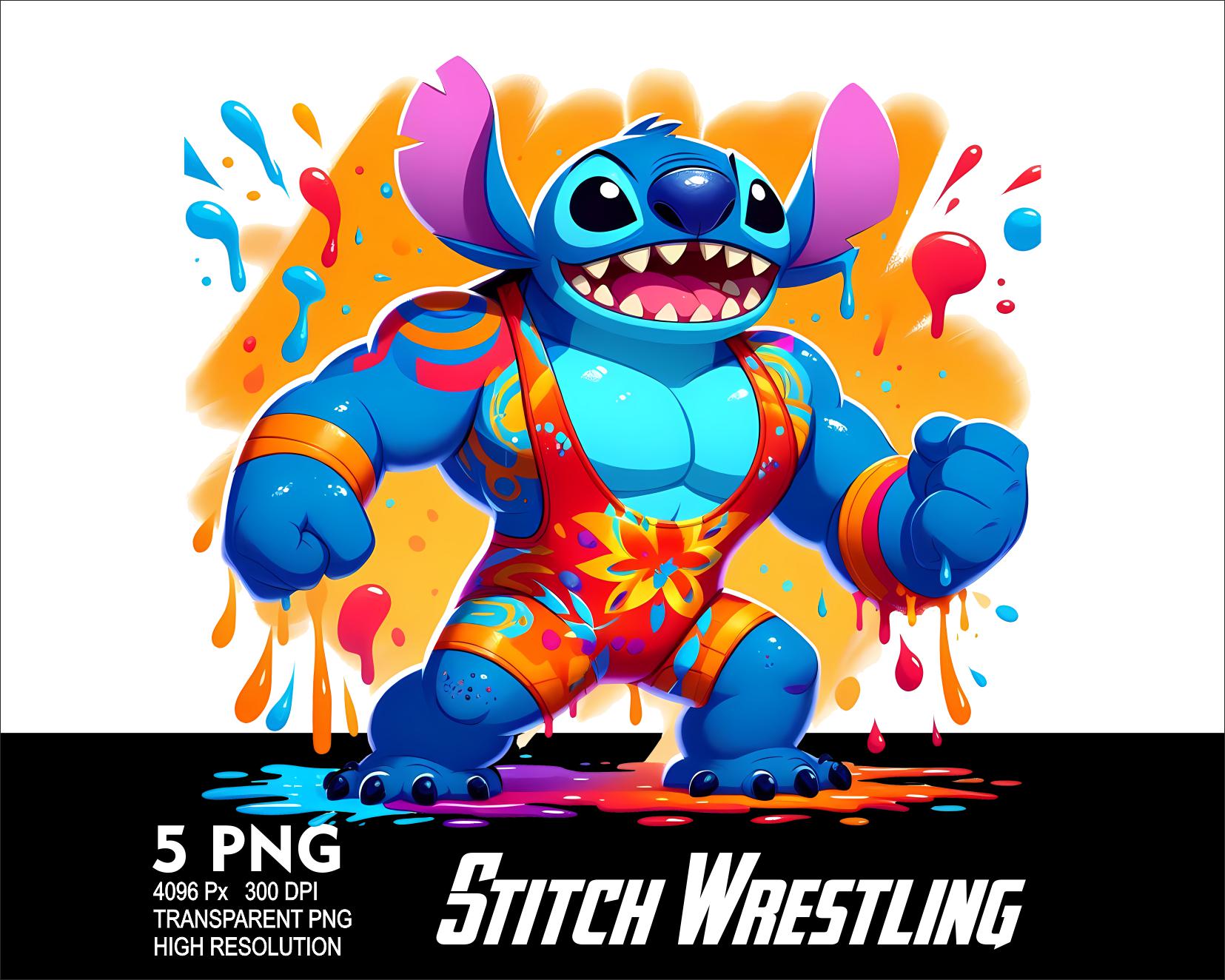 Stitch Wrestling 5 PNG Design for Sublimation Png 300DPI High ...