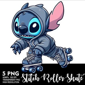 Stitch Roller Skates 5 PNG Design for Sublimation Png 300DPI High ...