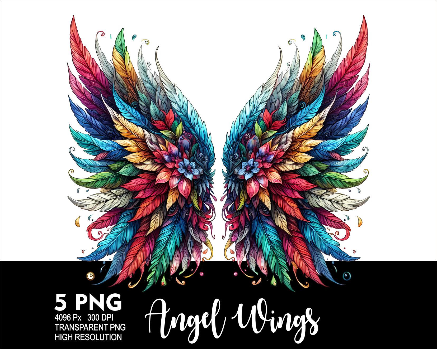 Angel Wings 5 PNG Design for Sublimation Png 300DPI High Resolution Png ...