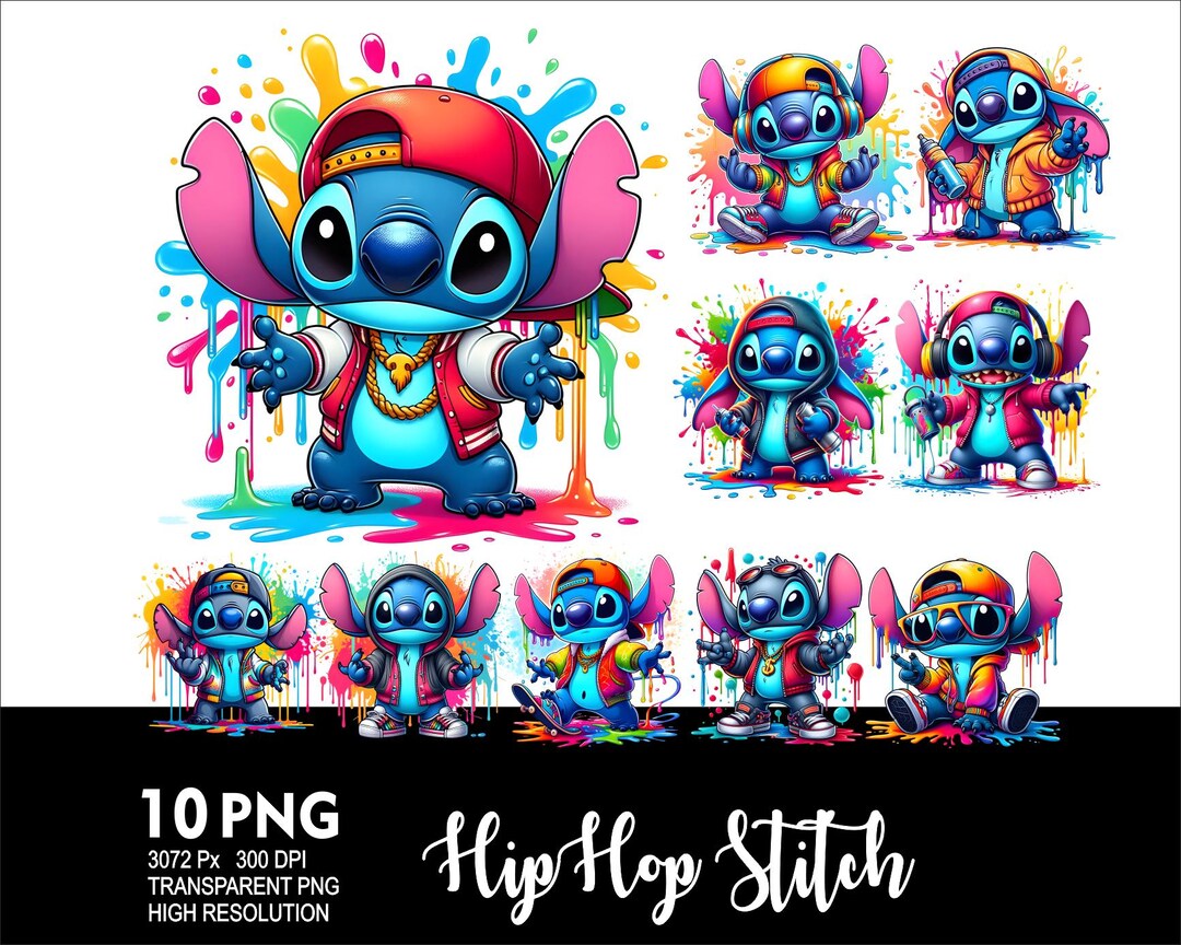 Hiphop Stitch 10 PNG Design for Sublimation Png 300DPI High Resolution ...