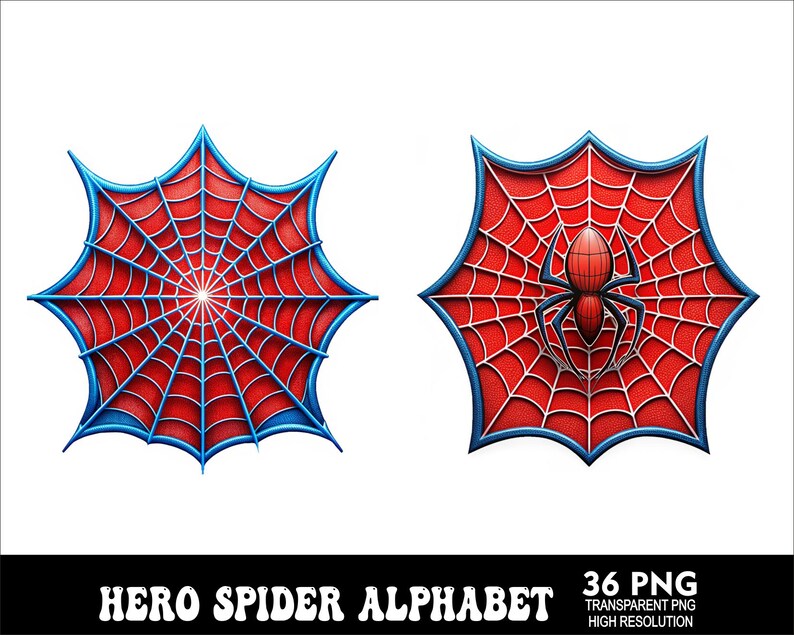 Superhero Spider Alphabet PNG Letters Design Spider Letters Png Party ...