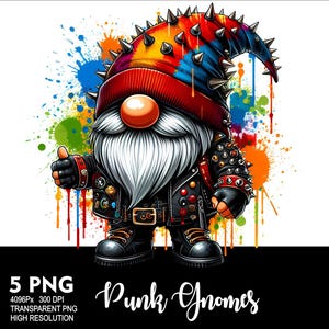 Punk Gnome 5 PNG Design for Sublimation Png 300DPI High Resolution Png ...
