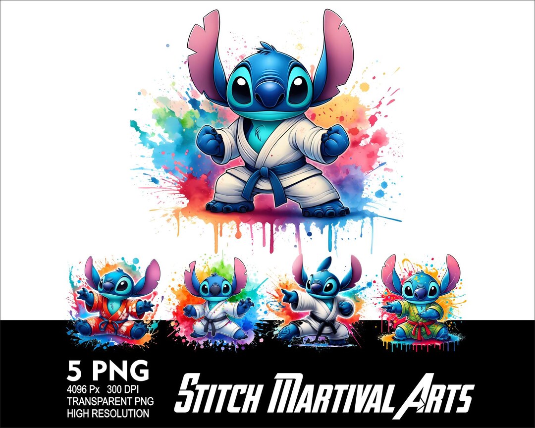 Stitch Martial Arts 5 PNG Design for Sublimation Png 300DPI High ...