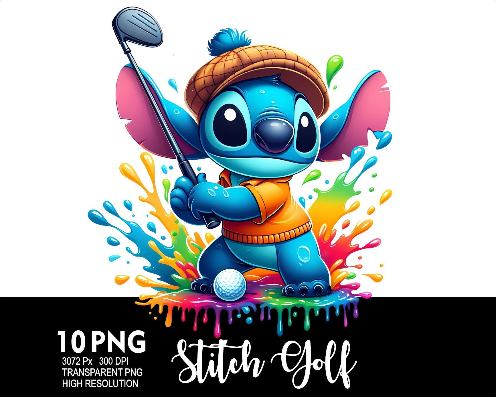 Golf Stitch 10 PNG Design for Sublimation Png 300DPI High Resolution ...